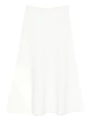 P.a.r.o.s.h Elasticated Waistband Midi Skirt - White