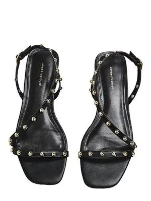 Anthropologie Strappy Studded Flats - Black