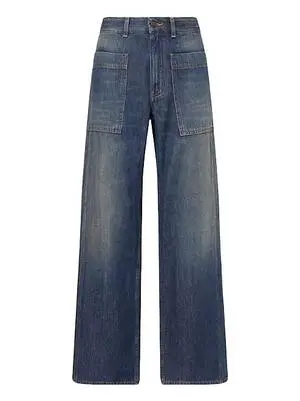 ME+EM Patch-pocket Straight-leg Denim Jeans - Authentic Blue Wash