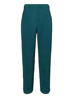 Issey Miyake Straight-leg Pleated Knitted Trousers - Pf Ocean Blue