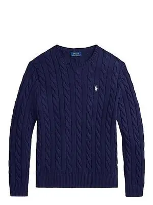 Polo Ralph Lauren Crewneck Cable-knit Cotton Jumper - Bright Navy