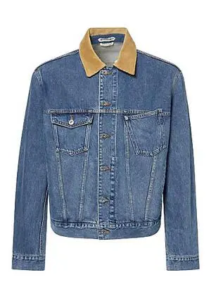 JW Anderson Corduroy-collar Relaxed-fit Denim Jacket - Mid Blue