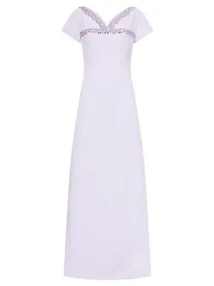 Huishan Zhang Quincy Jewel-embellished Woven Gown - Purple