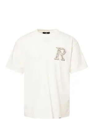 REPRESENT Western Initial Graphic-embroidered Cotton T-shirt Xxl - Flat White