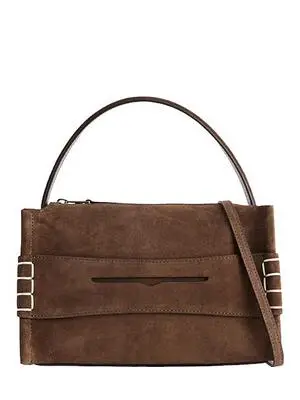 JW Anderson Loafer Suede Shoulder Bag - Brown