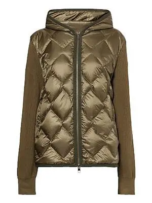 Moncler Tricot Quilted Knitted Jacket - Light Grey
