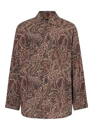 Our Legacy Paisly-print Cotton And Linen Shirt - Overdyed Snake Paisley
