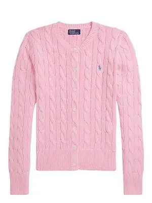 Polo Ralph Lauren Cable-knitted Cotton Cardigan - Carmel Pink