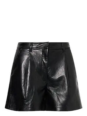 ANINE BING Trent High-waisted Leather-blend Shorts - Black Recycled Leather