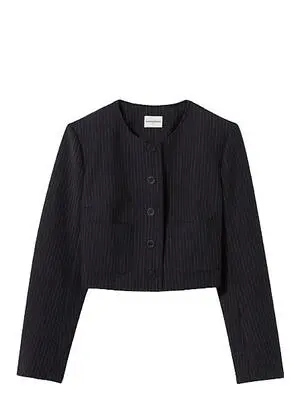 Claudie Pierlot Striped Wool-blend Jacket - Dual-color