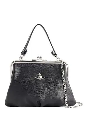 VIVIENNE WESTWOOD Granny Frame Faux-leather Top-handle Bag - Black