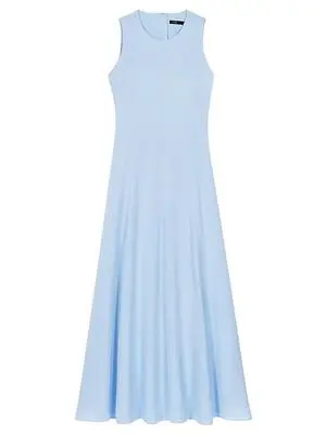 Maje Sleeveless Open-back Woven Maxi Dress - Blue Sky