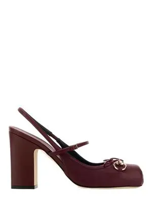 Gucci 95mm Horsebit Mary Jane Pumps - Red