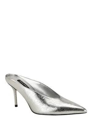 Nine West Pointed Toe Mule - Silver