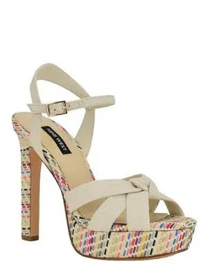 Nine West Windee Ankle Strap Platform Sandal Ivory