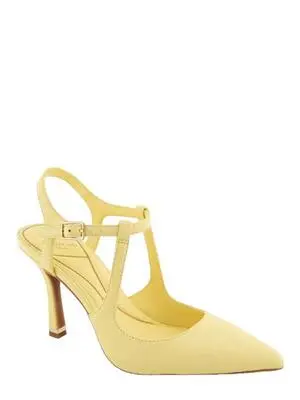 KENNETH COLE Romi Ankle Strap Pointed Toe Pumps - Butter Yellow