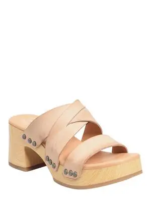 KORK-EASE® Emersen Platform Mule Sandal Natural Full Grain