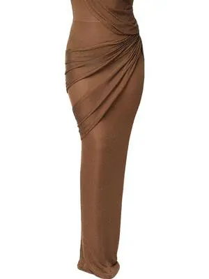 JLUXLABEL Metallic Maxi Skirt - Bronze