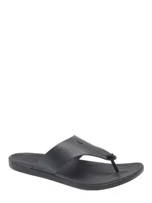 Olukai Ho'opio Mele Flip Flop - Black/black
