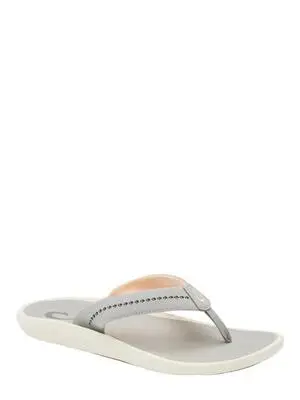Olukai Ulele Water-resistant Flip-flop - Ash/ash