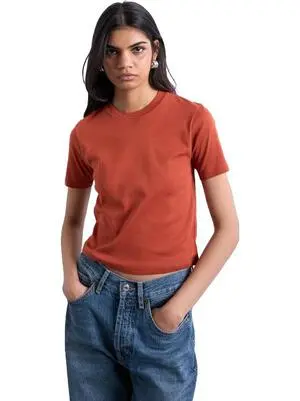 Topshop Everyday Shrunken Cotton T-shirt - Rust