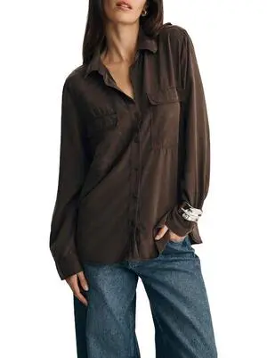 MAVI Luxe Touch Relaxed Fit Button-Up Shirt