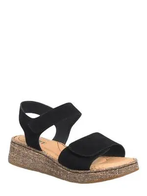 BØRN Cabanas Wedge Sandal Black Suede