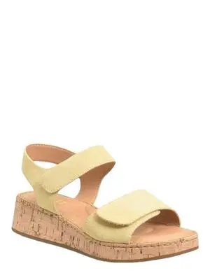 BØRN Cabanas Wedge Sandal Yellow Suede