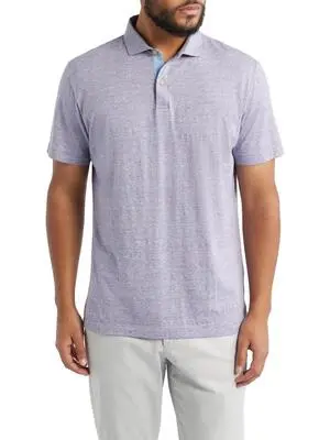 Johnnie-o Starnes Heathered Cotton Blend Polo Bluestone
