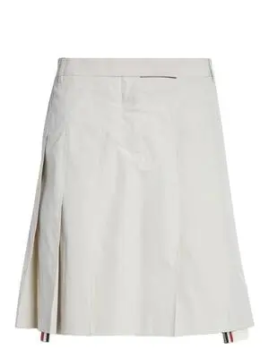 Thom Browne Pleated Drop Hem Cotton Twill Skirt - Beige