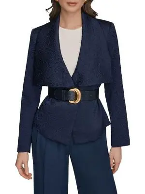 Donna Karan New York Wide Lapel Belted Blazer - Nightfall