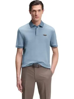 BOSS X Aston Martin Polo Shirt In Wool-cotton Piqu - Light Blue