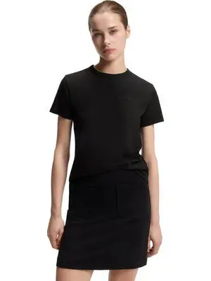 Hugo Cotton Jersey T-shirt With Embroidered Logo - Black