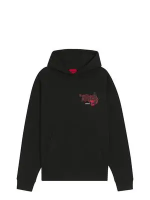 Hugo Rose-artwork Cotton Terry Hoodie - Black