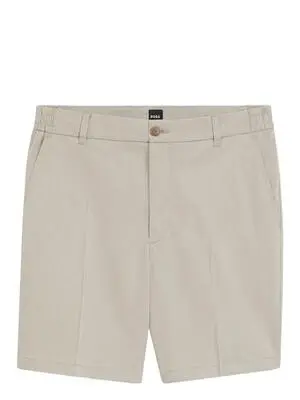 BOSS Modern Fit Stretch Cotton Shorts - Light Beige