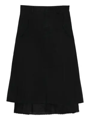 JNBY Lace-trim Midi Skirt - Black