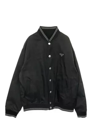 Prada 2010s Triangle-logo Bomber Jacket - Black