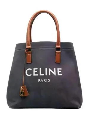 Celine Small Logo Print Horizontal Cabas Tote Bag - Grey
