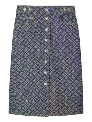 Tory Burch Flared Buttoned Skirt - Blue