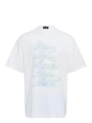 We11Done Logo-detail Ribbon T-shirt - White
