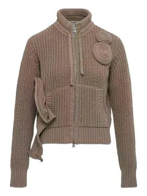 OPEN YY Zip-fastening Cardigan - Brown