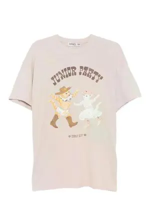 OPEN YY Graphic Print T-shirt - Neutrals