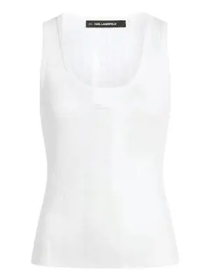 Karl Lagerfeld Scoop-neck Tank Top - White