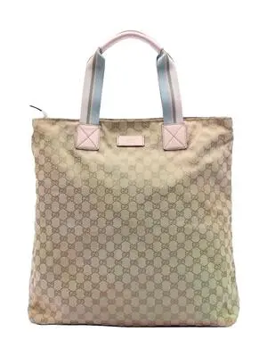 Gucci Gg Canvas Web Tote Bag - Pink