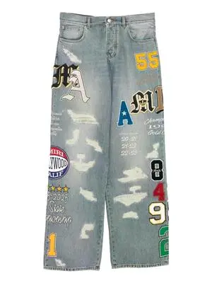 Amiri Varsity-patch Jeans - Blue