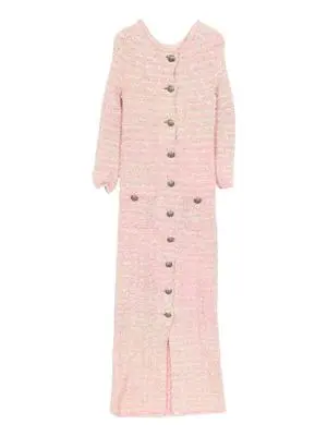 Balenciaga 2010s Tweed Button Dress - Pink