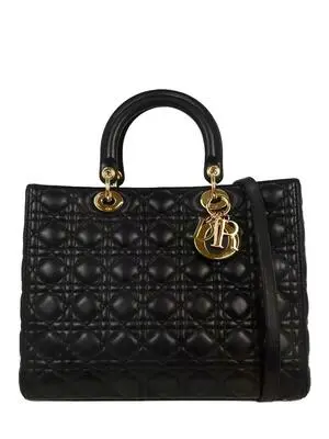 Dior 2013 Large Lady Cannage-leather Tote Bag - Black