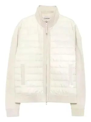 Moncler Padded Wool Zip-up Cardigan - Neutrals
