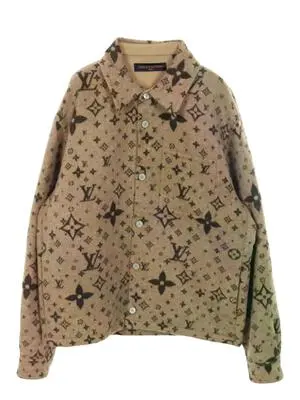 LOUIS VUITTON 2010s Monogram Buttoned Shirt Jacket - Neutrals