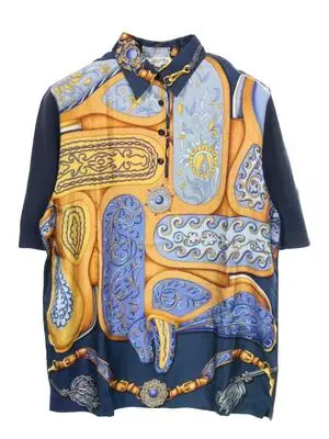 Hermès 2000s Printed Polo Shirt - Blue